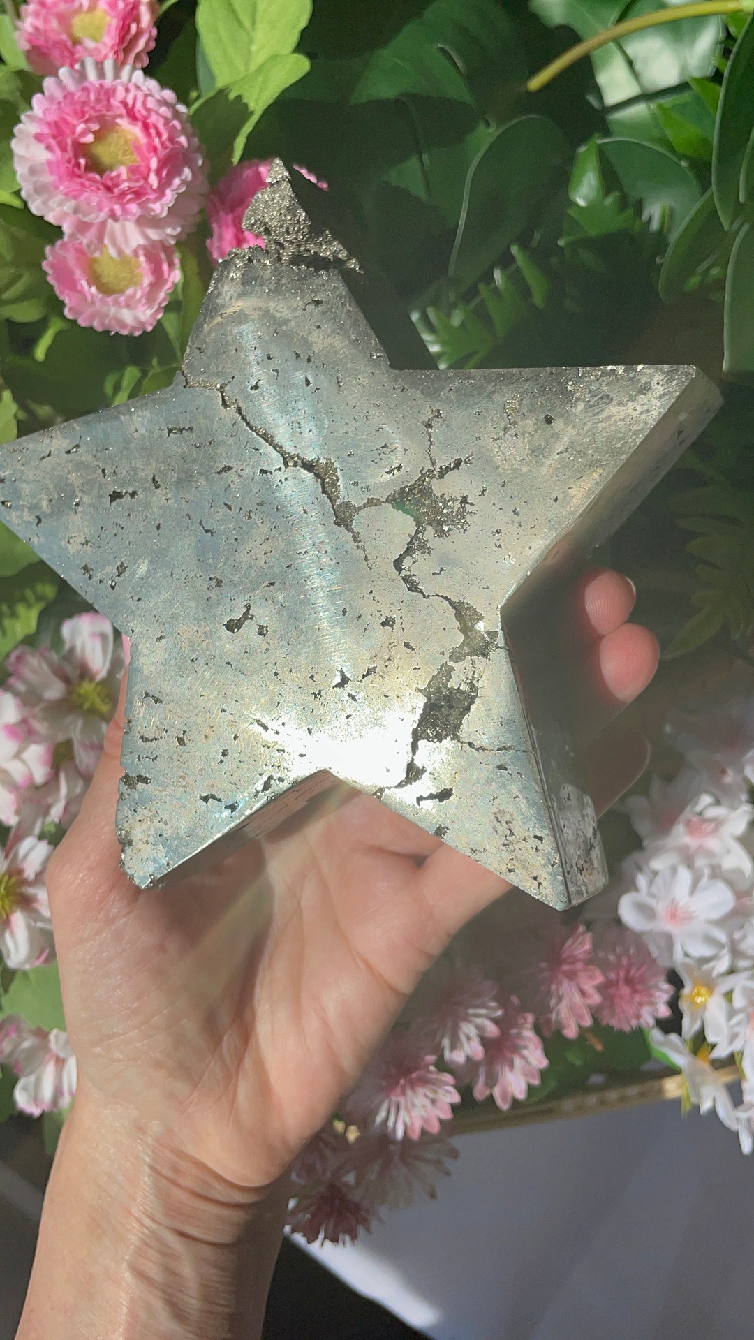 AAA Quality Large Pyrite Star 1.19kg / Polished Pyrite From Peru / Gold ...