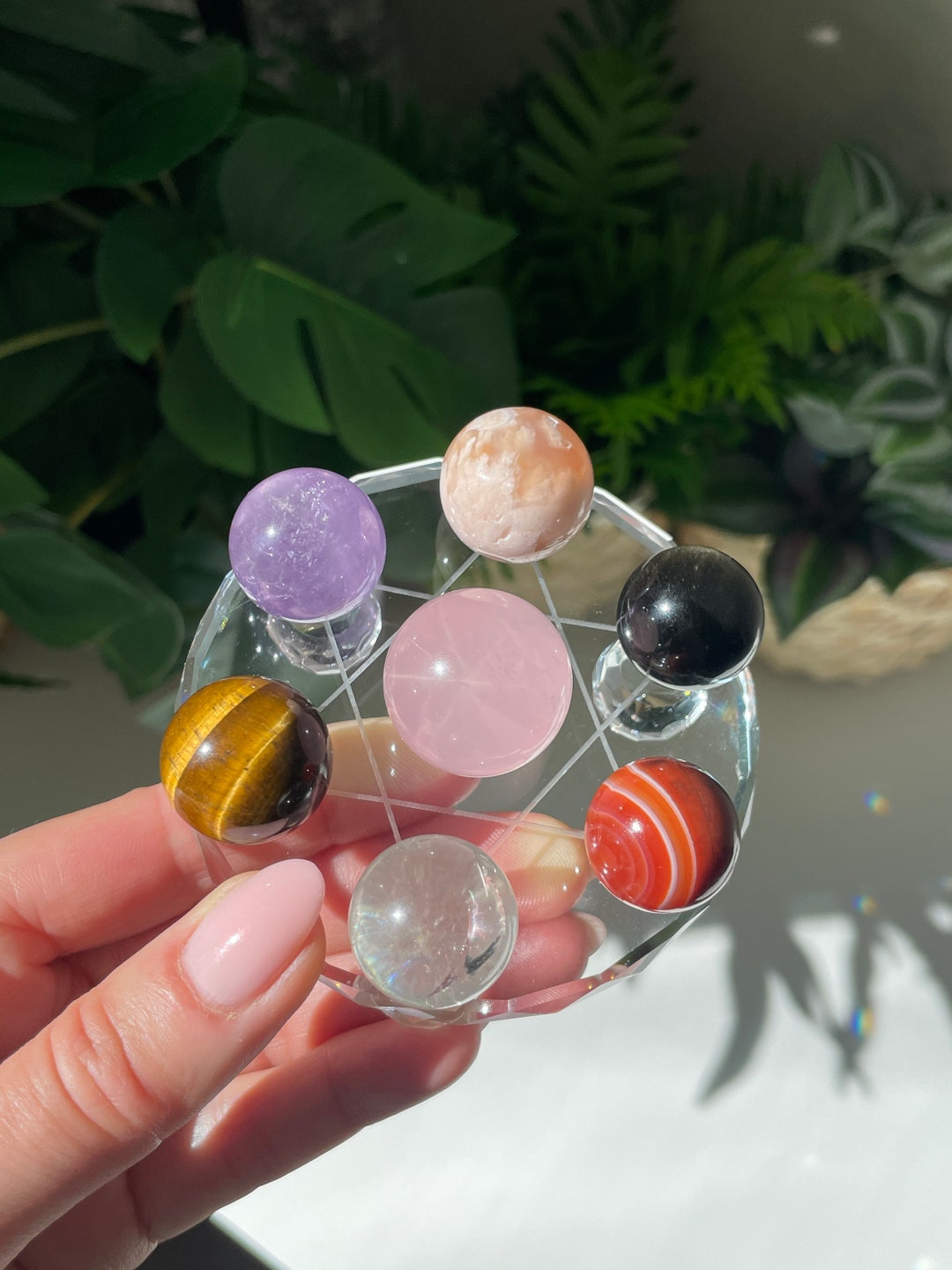 AAA Grade Sphere Sets Includes Glass Stand / 7 Sphere Sets / Sacred ...