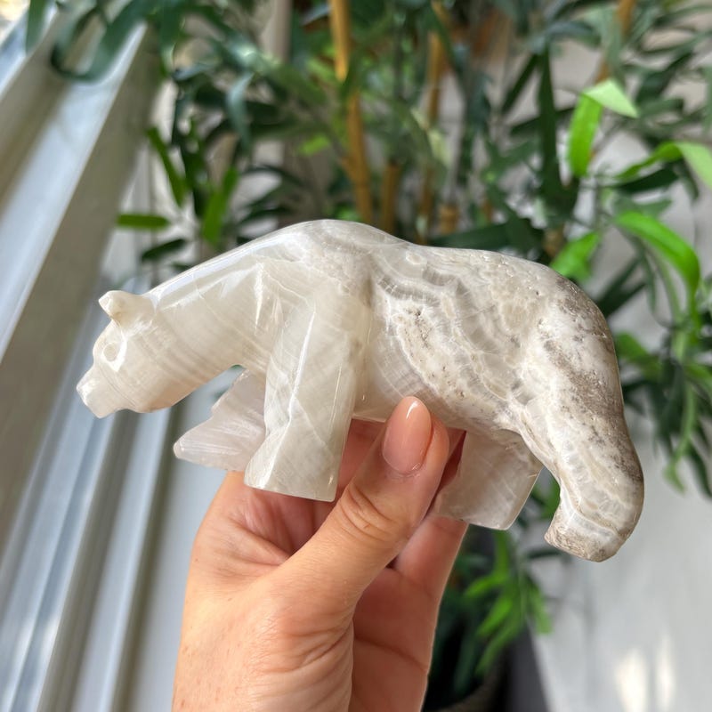 Onyx Stone Bear Carving - Etsy Australia