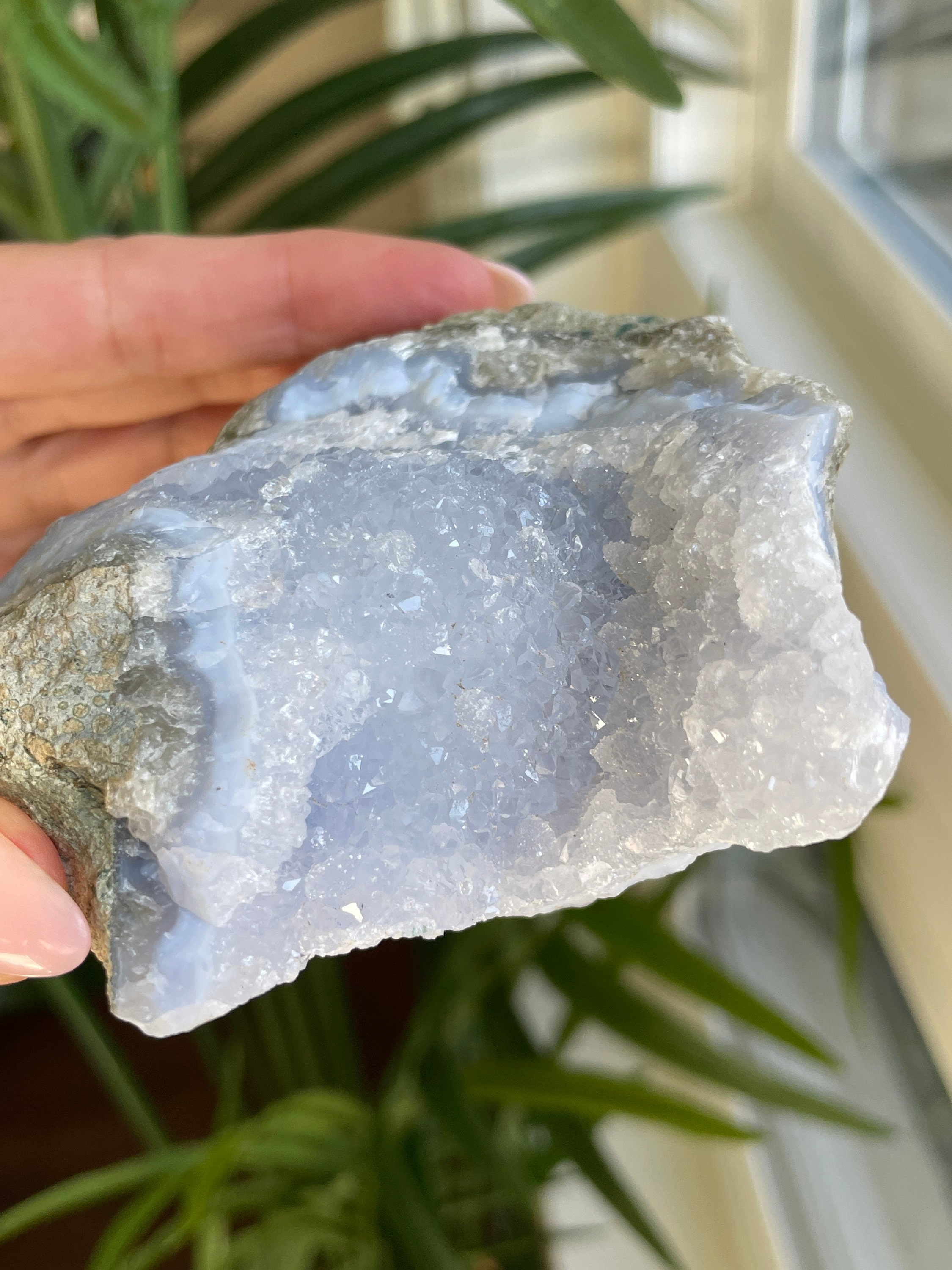Raw Druzy Blue Lace Agate Blue Chalcedony, Druzy Quartz Crystal Geode ...