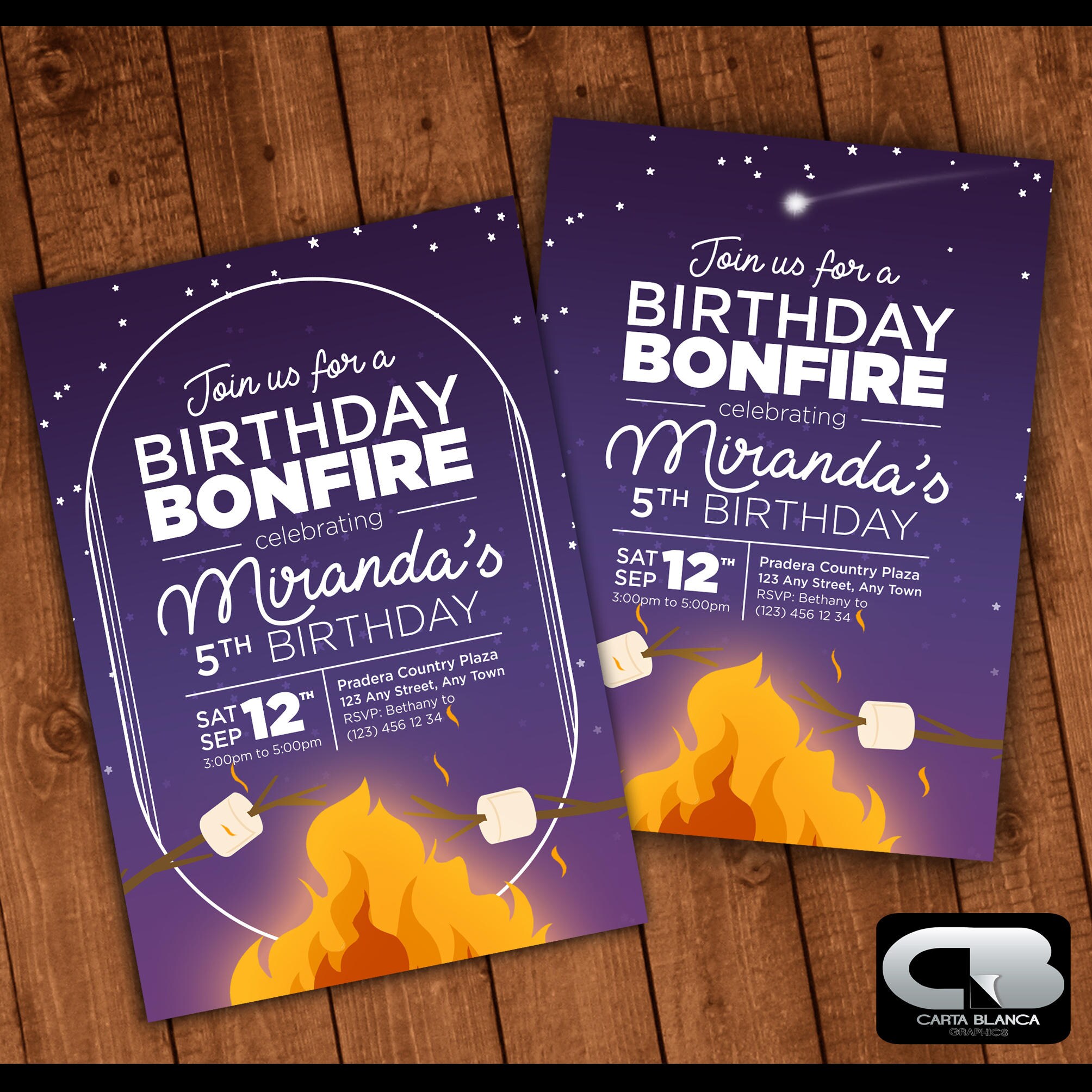 Bonfire Themed Invitation Bonfire Invite Bonfire