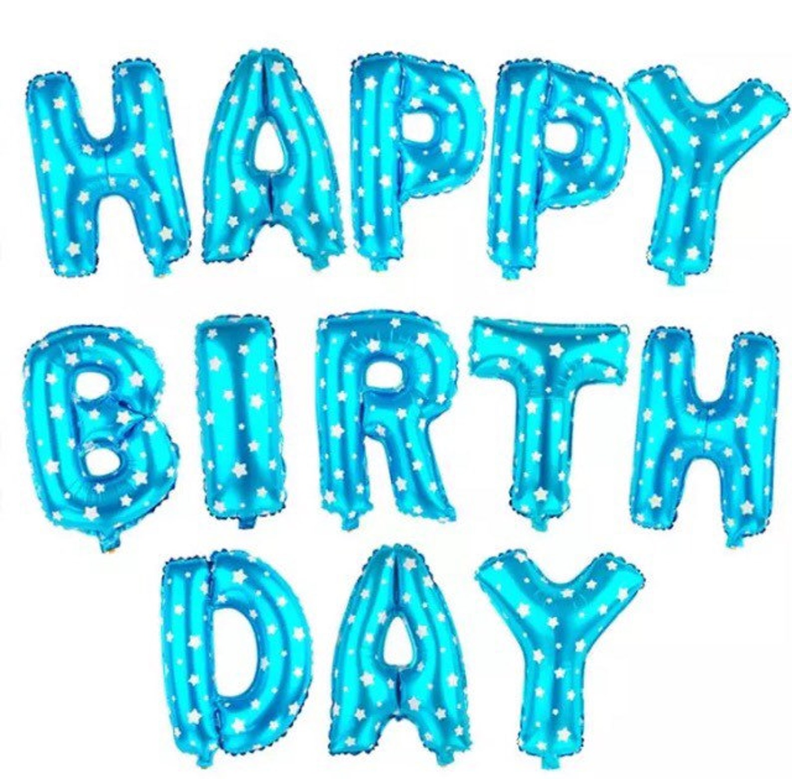 16 Inch Happy Birthday Balloons 13 Piece Blue Balloons Party | Etsy