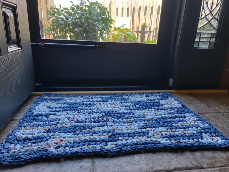 Rag Rug Crochet Rag Rug Crochet Handmade Rag Rug Rectangle | Etsy