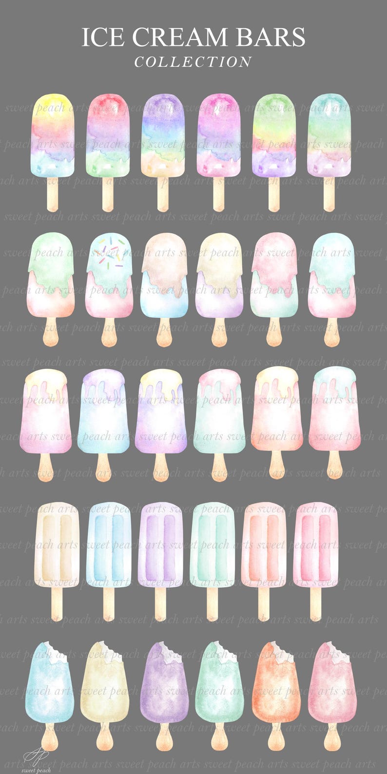 Ice Cream Bar Clip Art Ice Cream Cone Scoop Digital Png Bundle Clipart ...