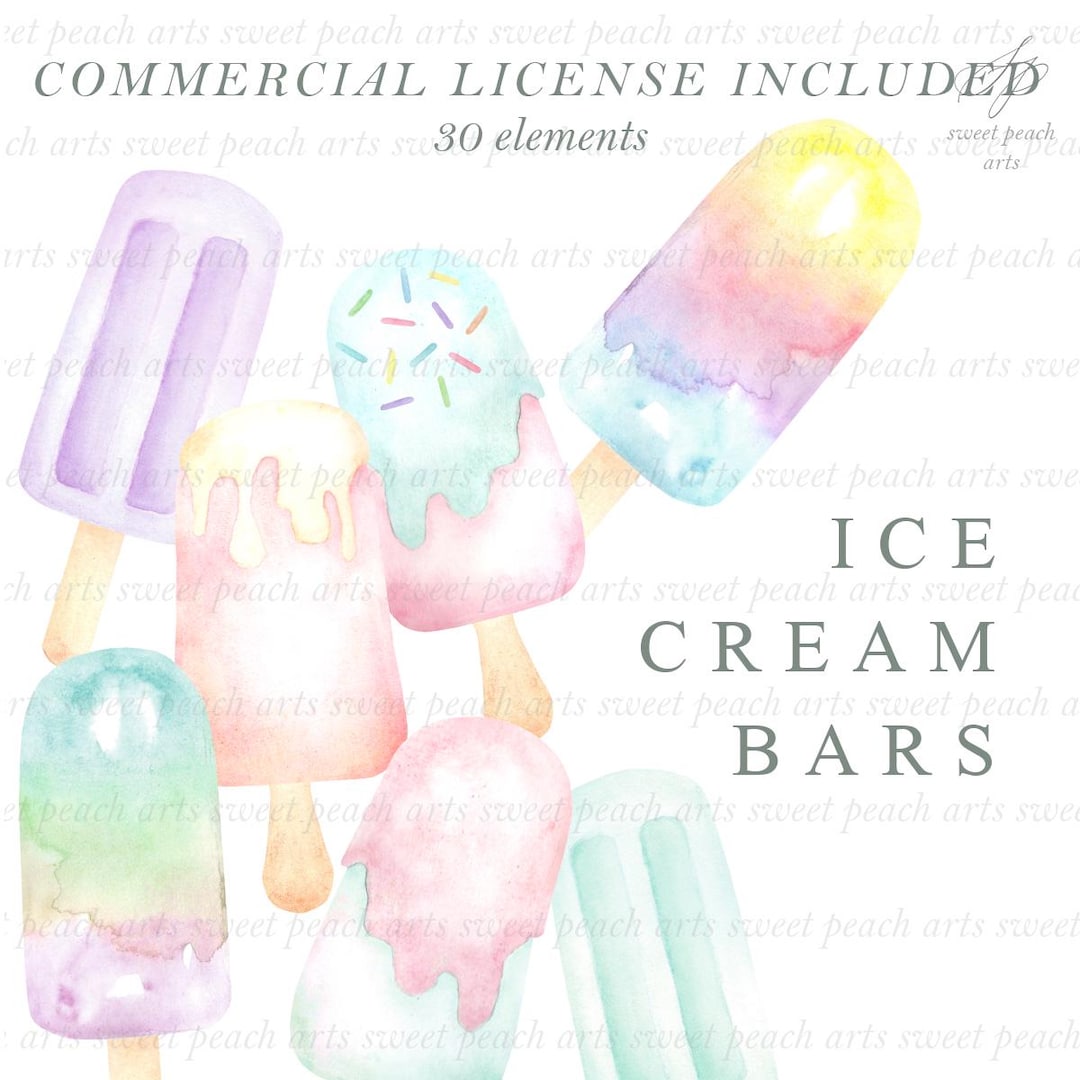 Ice Cream Bar Clip Art Ice Cream Cone Scoop Digital Png Bundle Clipart ...