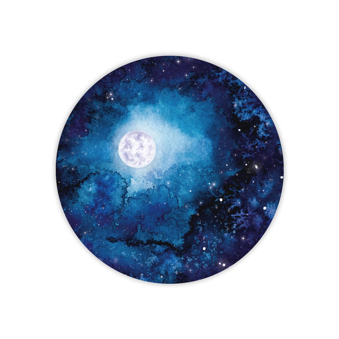 Moon and Stars Sticker | 3" Moon and Clouds Sticker, Starry Night ...