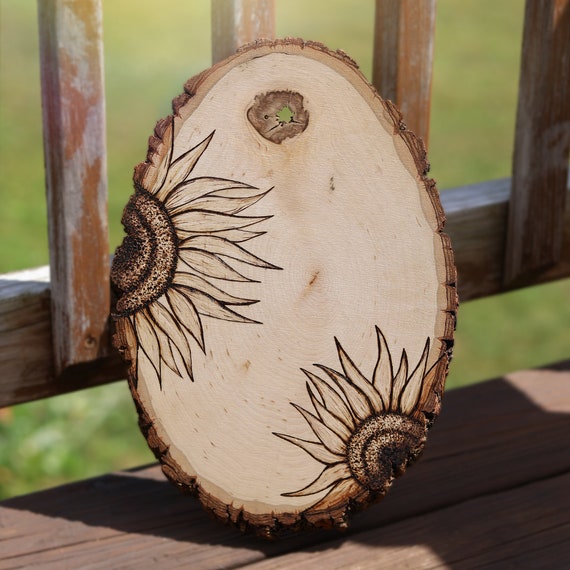 Sparkle Sunflower Wood Burning Wood Burning Art Pyrography - Etsy