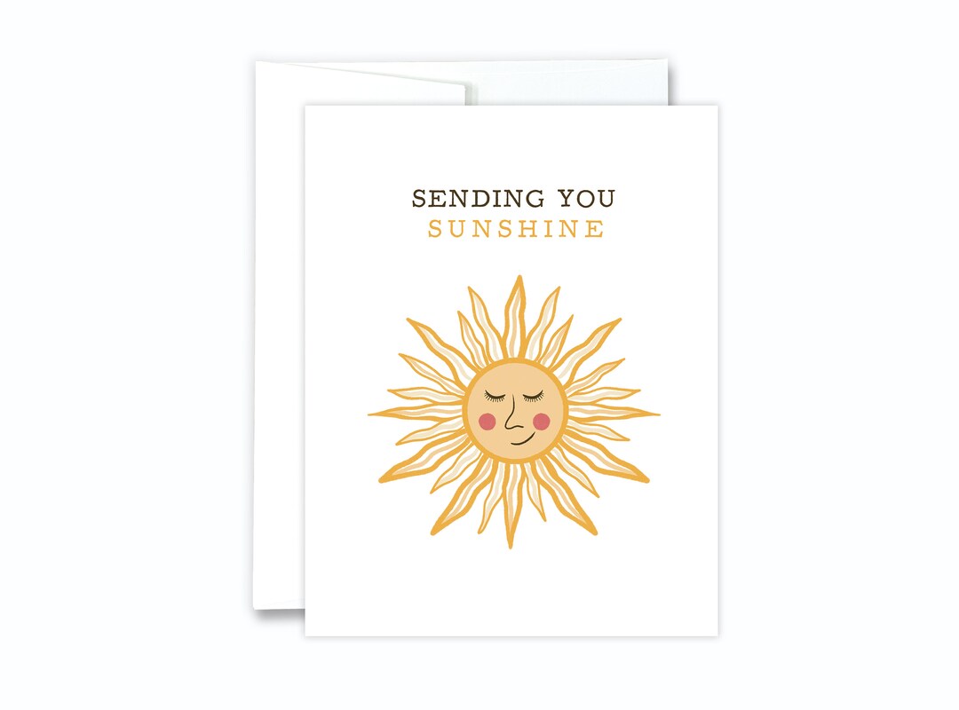 Sending You Sunshine Card Sun Card, Just Because Card, Sunshine ...