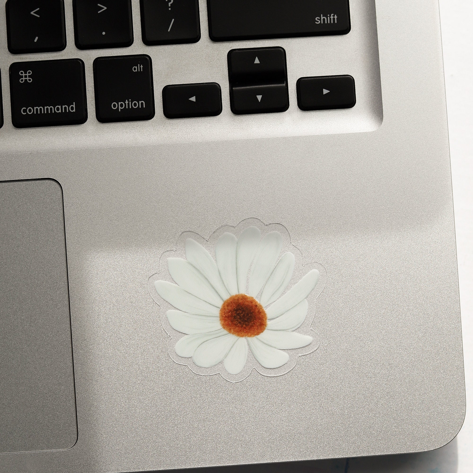 Clear Daisy Sticker Floral Sticker, White Daisy Vinyl Sticker, Phone ...
