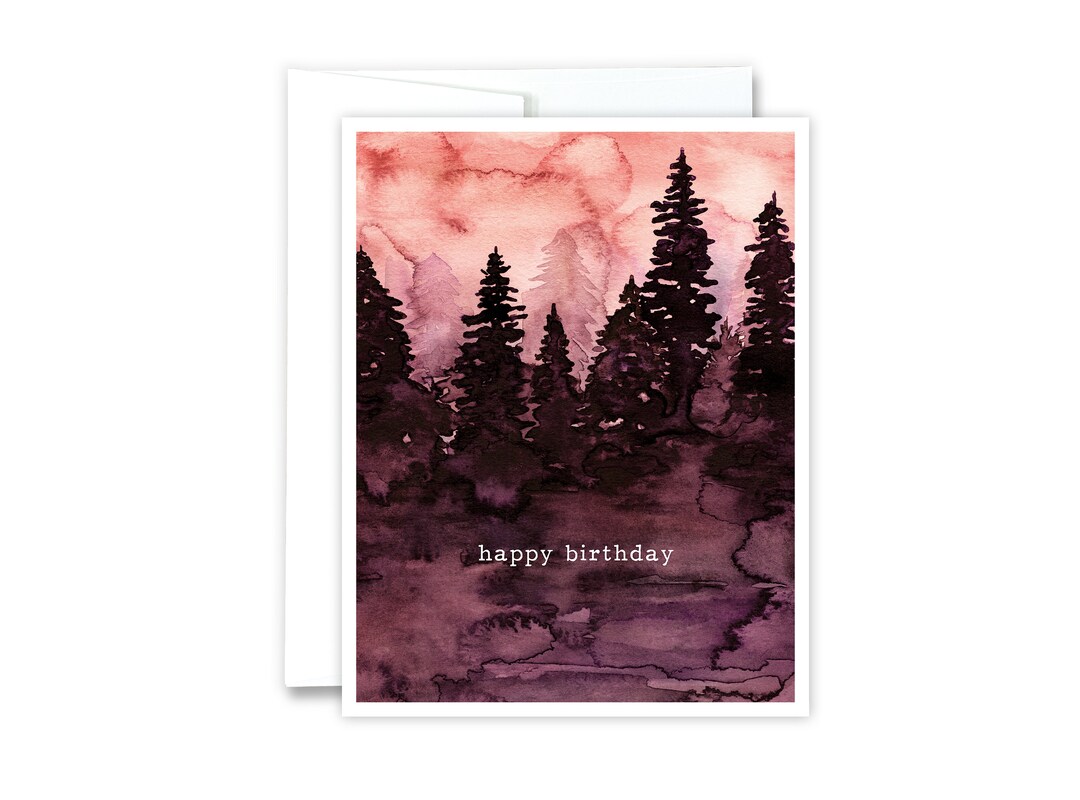 Boho Forest Birthday Card | Boho Birthday Card, Watercolor Birthday ...