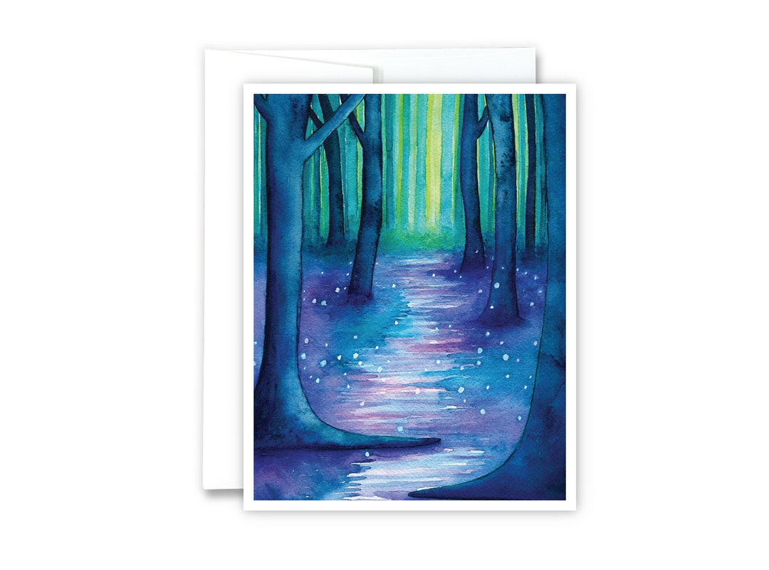 Enchanted Forest Card | Greeting Cards, Watercolor Painting, Fantasy ...