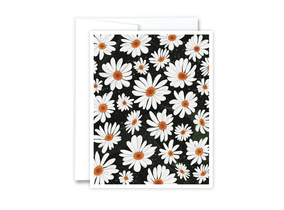 Daisy Greeting Card Daisy Notecard, Floral Stationery, Snail Mail ...