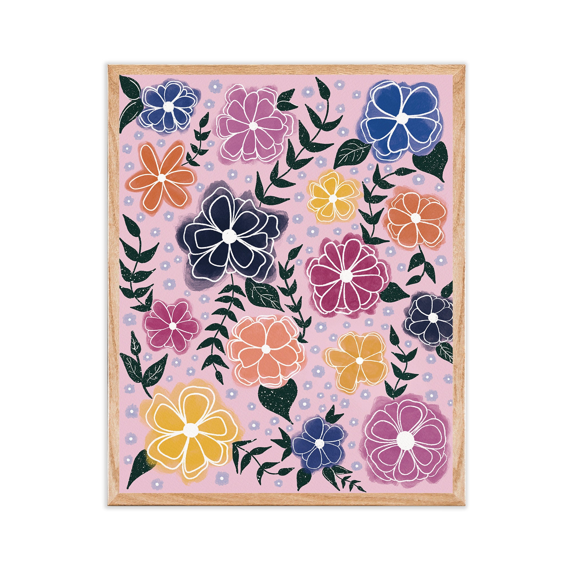 Whimsical Flower Art Floral Print Flower Garden Art - Etsy