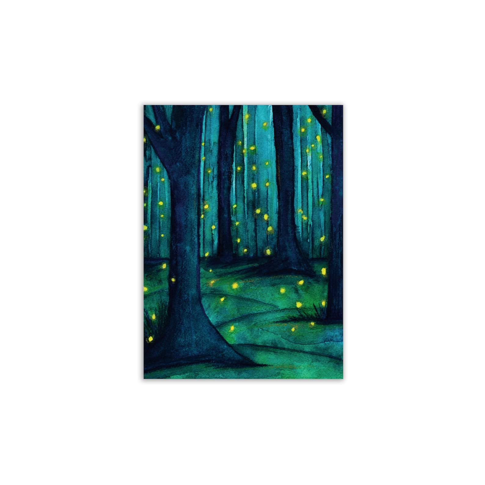 Firefly Forest Sticker | Watercolor Sticker, Journal Sticker, Lightning ...