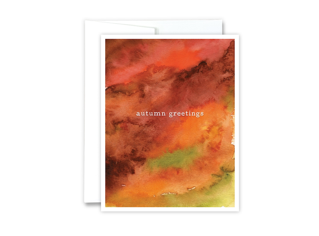 Autumn Greeting Card | Watercolor Fall Card, Autumn Notecards, Autumn ...