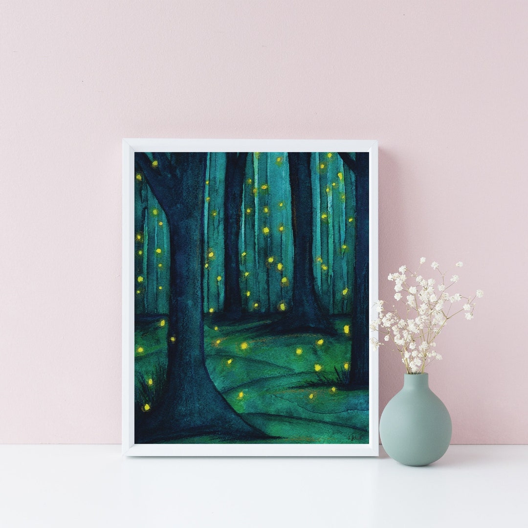 Firefly Forest Art Fireflies Print Unframed 8x10 - Etsy