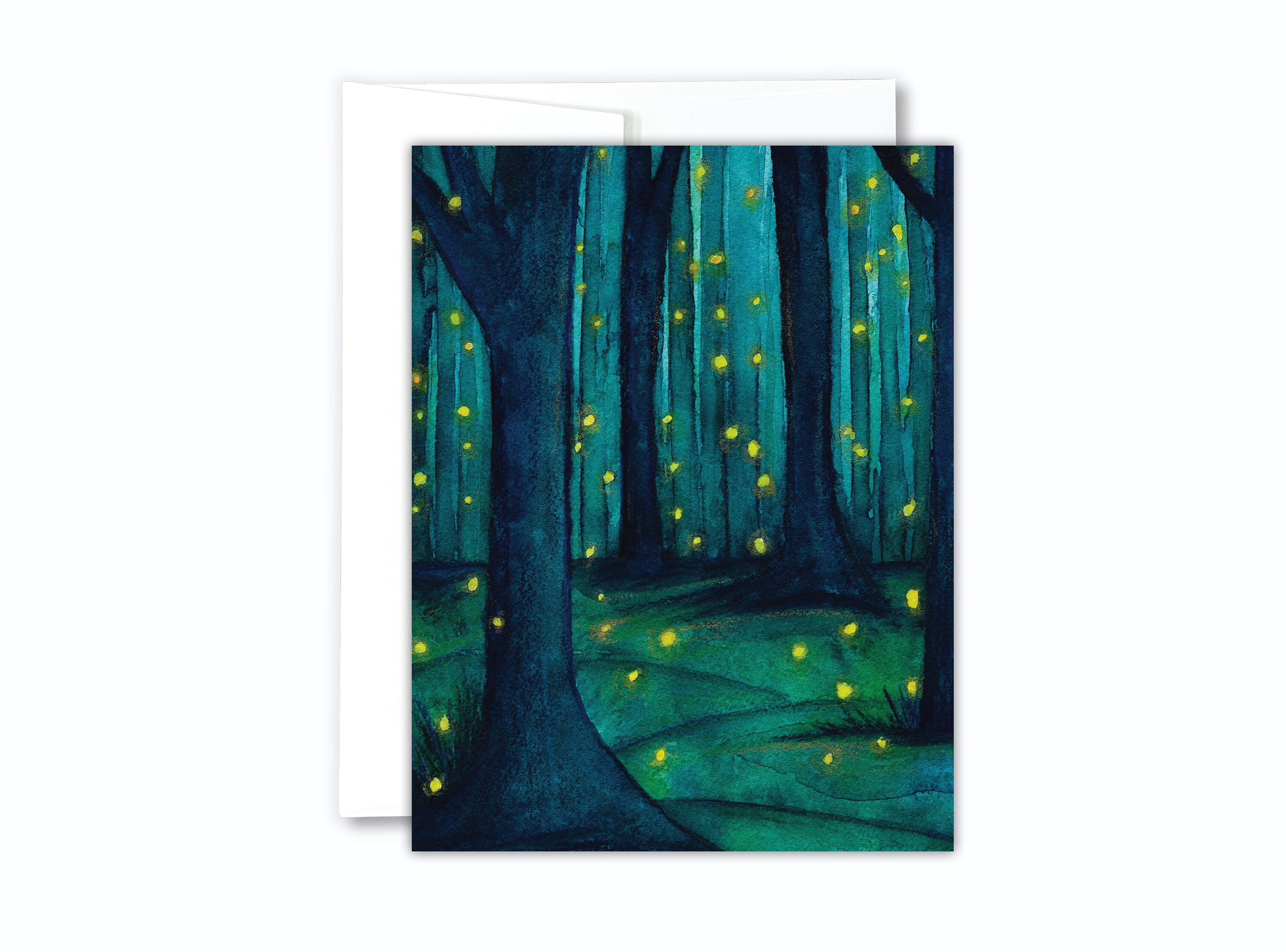 Firefly Forest Card Greeting Cards Lightning Bug Card - Etsy