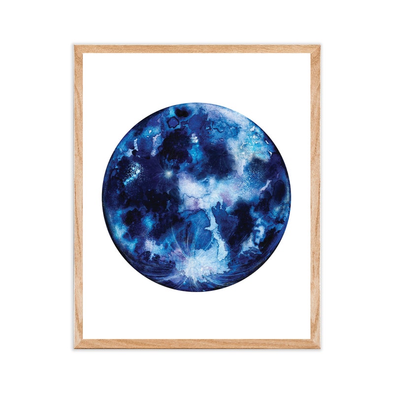 Blue Moon Print - Etsy