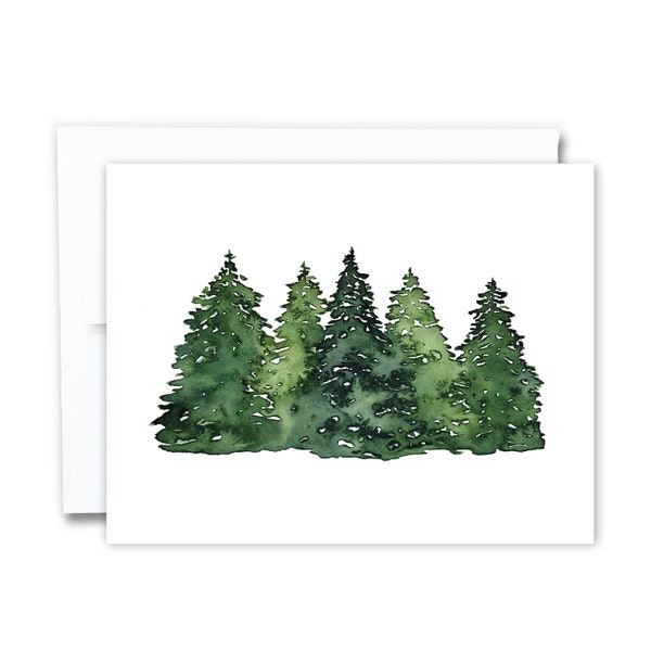 Pine Tree Card - Etsy