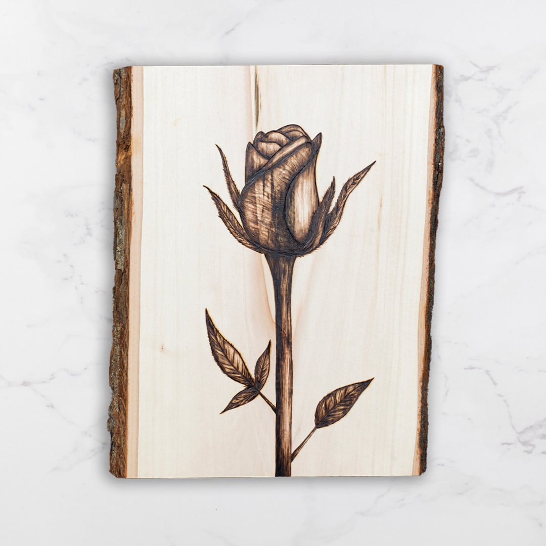 Rose Wood Burning, Handmade, Wood Burned Rose, Rose Wall Art ...