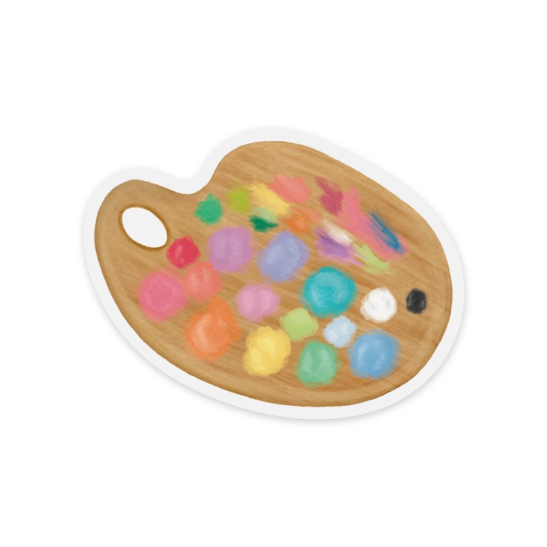 Clear Paint Palette Sticker Vinyl Sticker, Painters Palette, Artsy ...