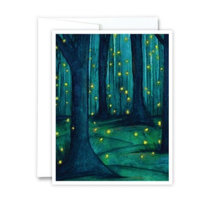 Firefly Forest Card | Greeting Cards, Lightning Bug Card, Handmade ...