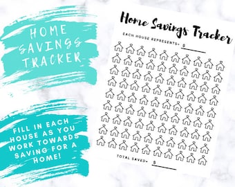 Home Savings Challenge, Printable Home Savings Tracker, Digital ...