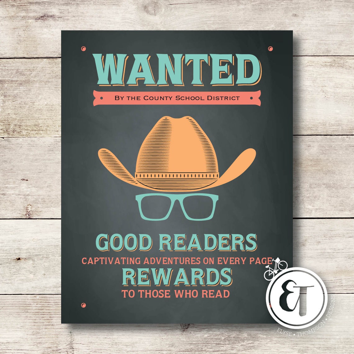 Chalkboard Reading Posters - Etsy