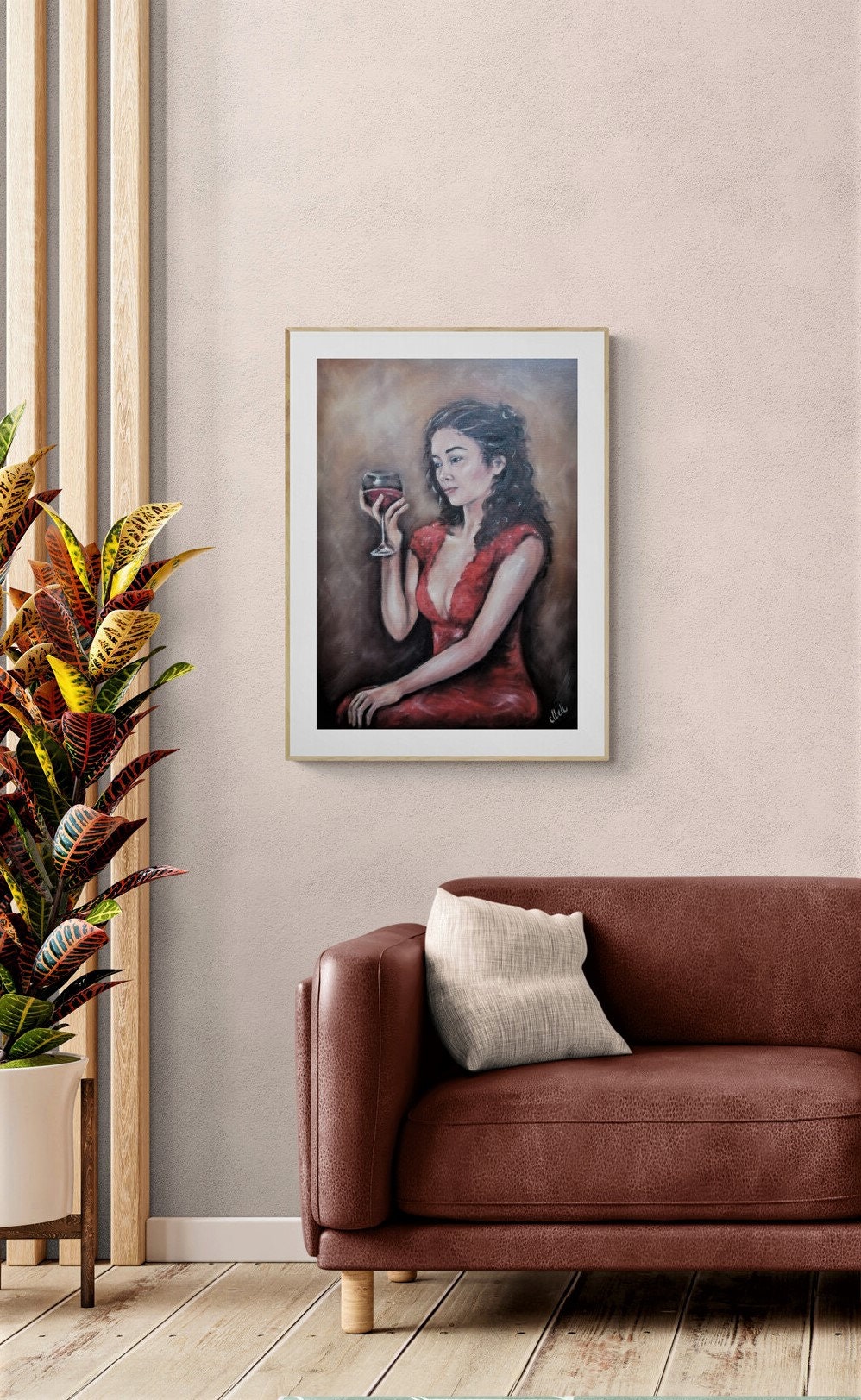 Woman in Red Painting Female Figure Painting Sensual - Etsy