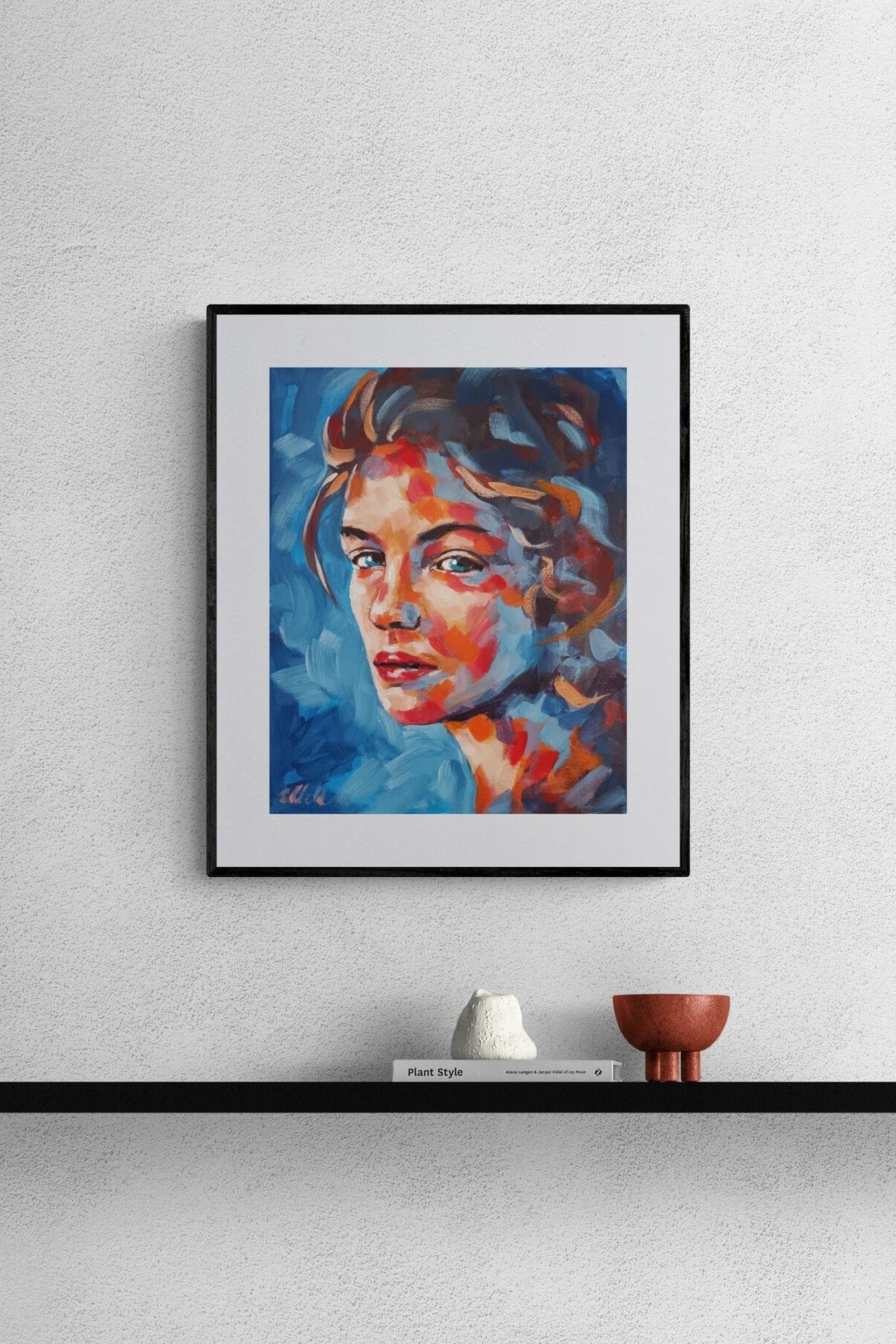 Colorful Portrait Drawing - Hand Made Canvas Art - Face Painting ...