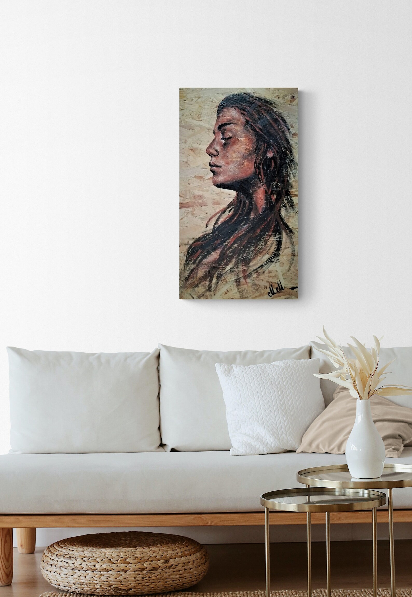 Modern Wood Wall Art Acrylic Portrait Painting - Etsy