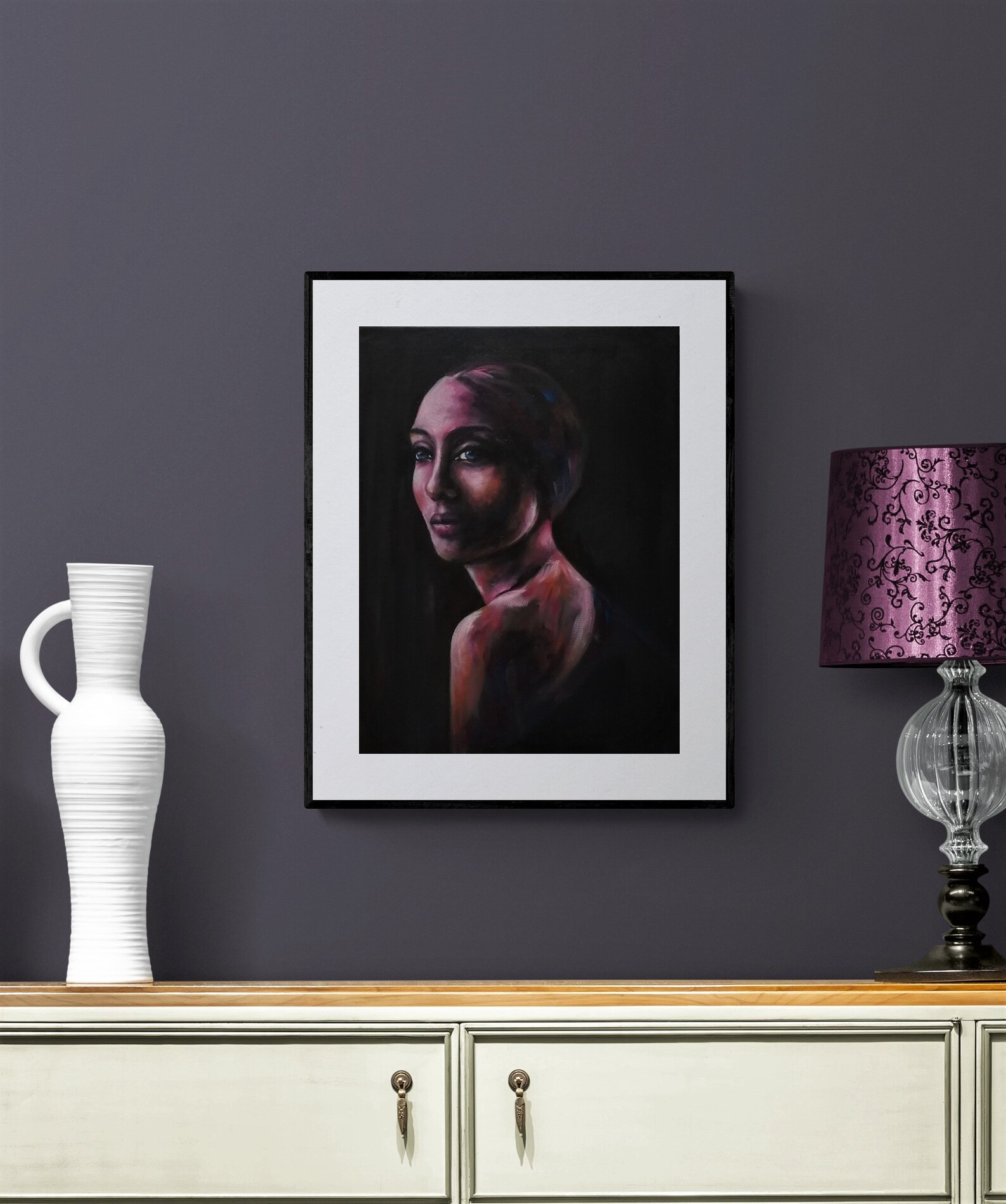 Chiaroscuro Oil Portrait on Canvas Art Expressive Female - Etsy