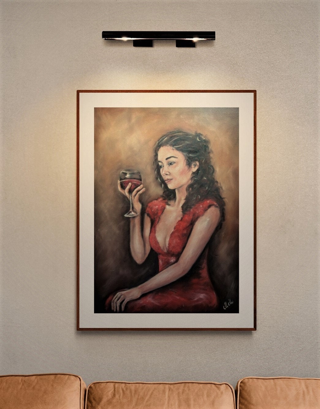 Woman in Red Painting Female Figure Painting Sensual - Etsy