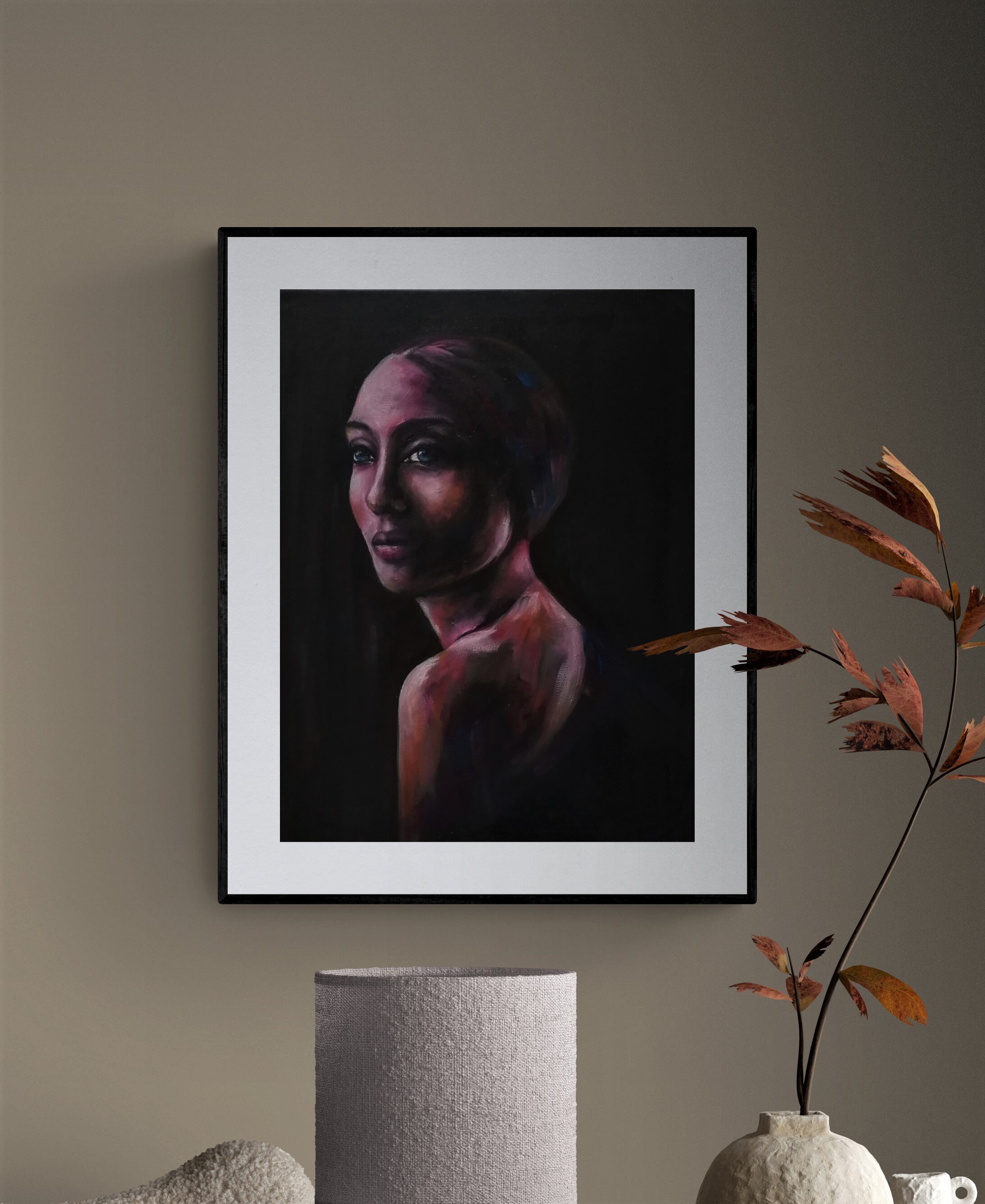 Chiaroscuro Oil Portrait on Canvas Art - Expressive Female Portrait - Etsy