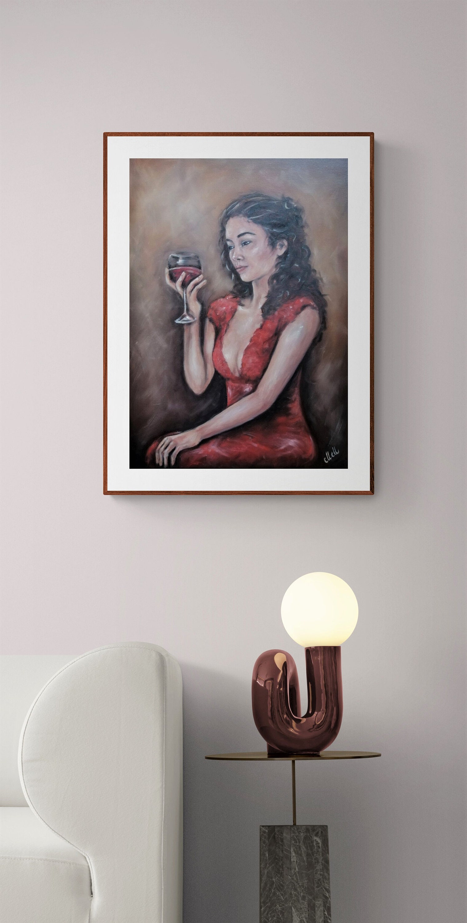 Woman in Red Painting Female Figure Painting Sensual - Etsy