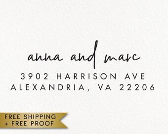 Custom Wood Mounted or Self Inking Return Address Stamp script First ...