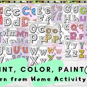 Alphabet Coloring Book for Distance Learning Dab a Dot Paint - Etsy