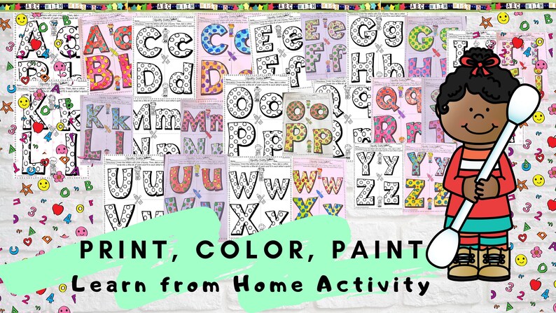 Alphabet Coloring Book for Distance Learning Dab a Dot Paint - Etsy