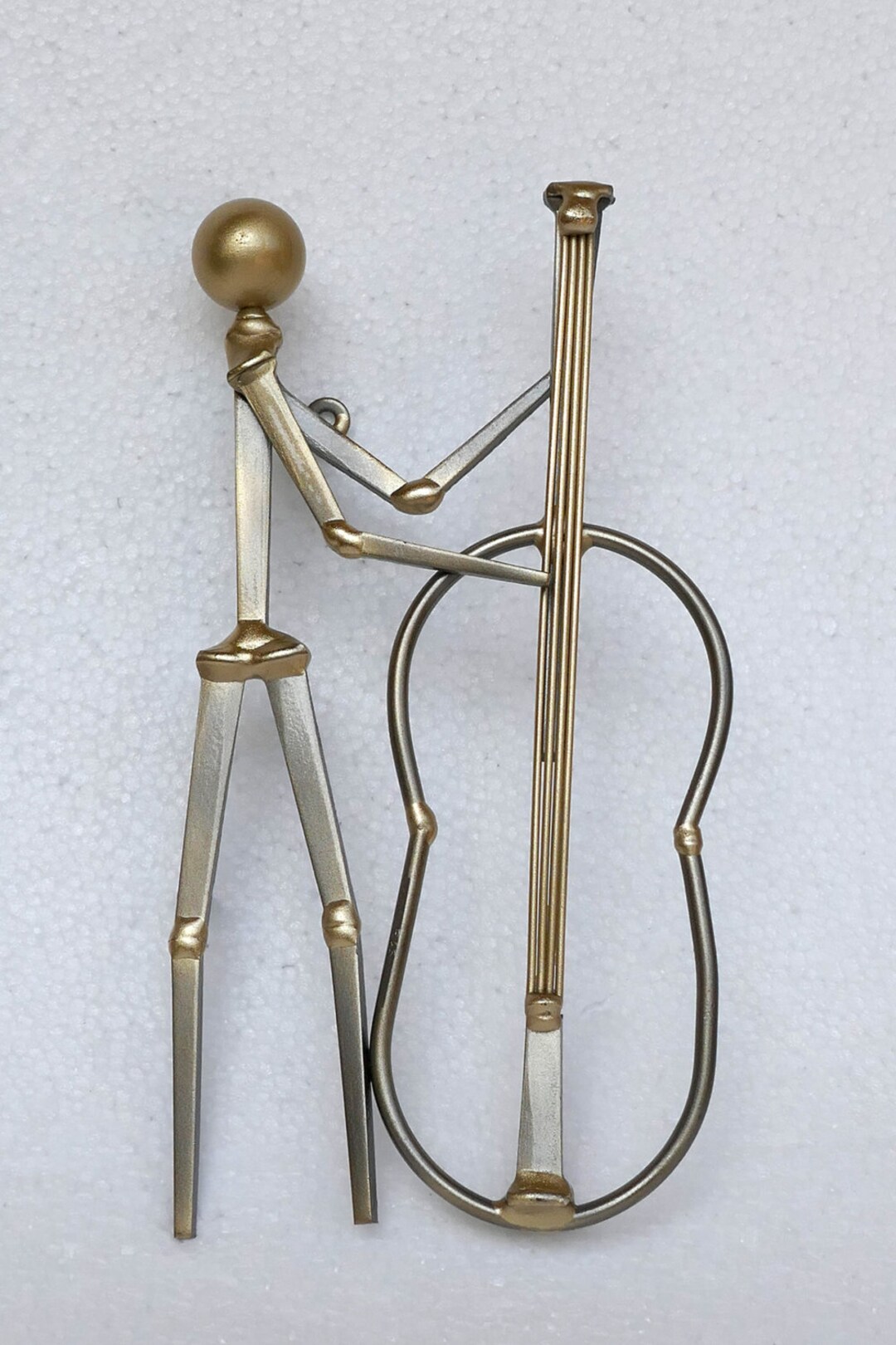 Double Bass Player by RON SCHMIDT Brutalist Wall Sculpture Jere Mid ...