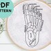 DIY Foot Anatomy Embroidery Podiatrist Gift Occupational | Etsy