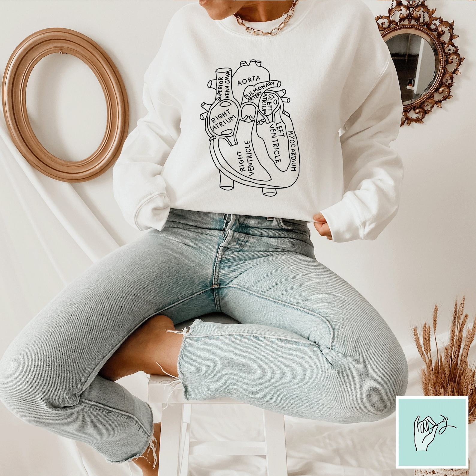 Heart Anatomy Sweatshirt, Anatomical Heart, Heart Sweatshirt, Cardiac ...