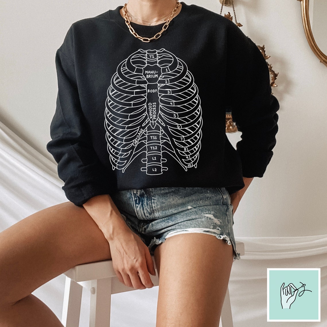 Ribs Anatomy Sweatshirt Vintage Rib Anatomy Sweatshirt Ribs - Etsy