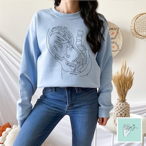Pregnancy Anatomy Sweatshirt, Fetus in Utero, Midwife Gift, OBGYN ...