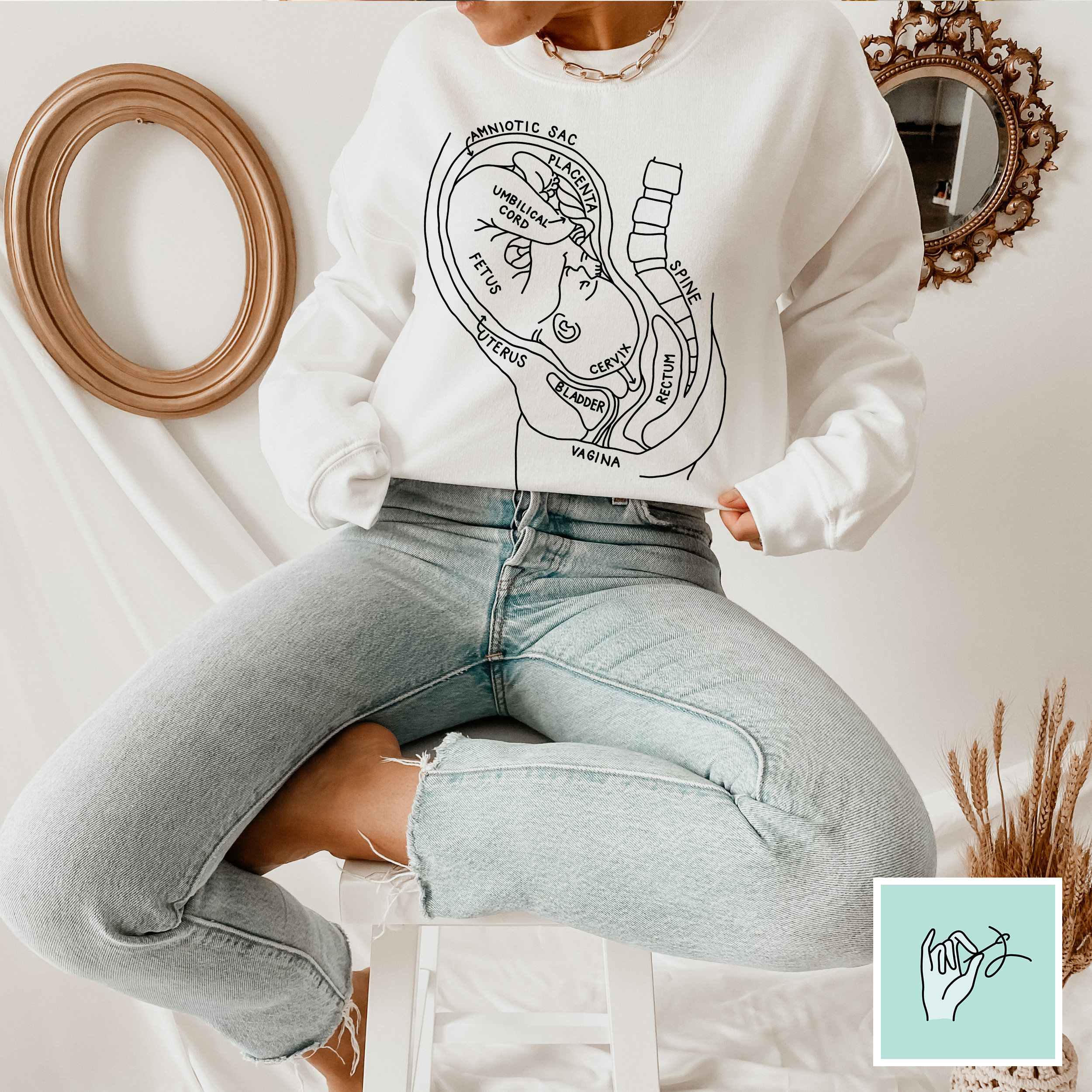 Pregnancy Anatomy Sweatshirt Fetus in Utero Midwife Gift - Etsy