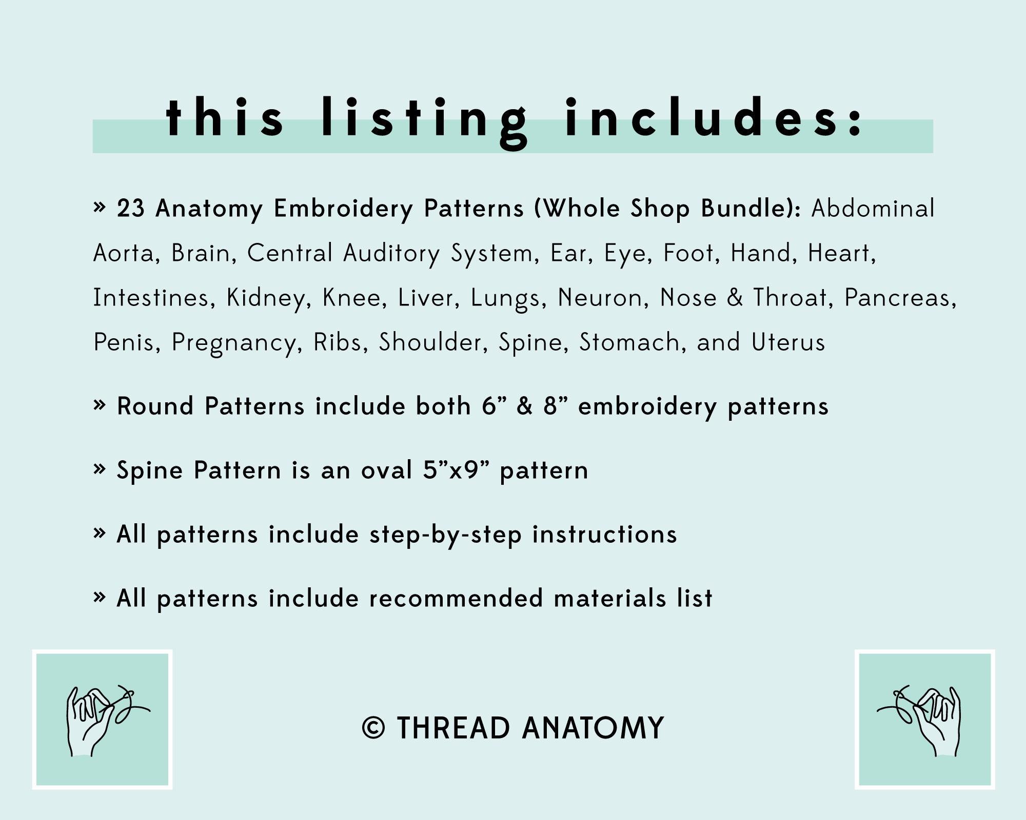 23 Anatomy Embroidery Patterns Embroidery Pattern Bundle - Etsy