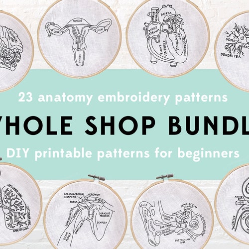 23 Anatomy Embroidery Patterns Embroidery Pattern Bundle - Etsy