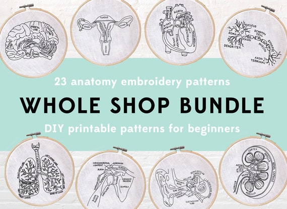 23 Anatomy Embroidery Patterns Embroidery Pattern Bundle - Etsy