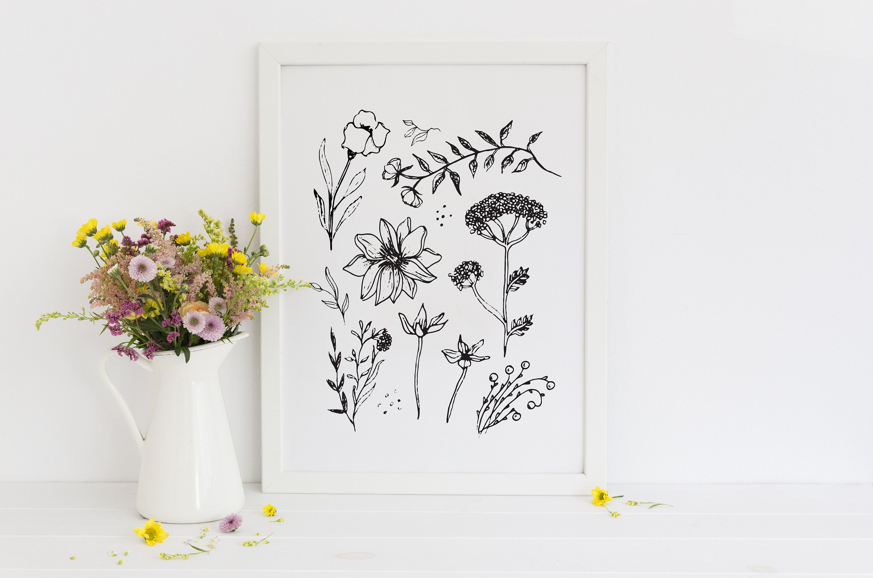 Set of 3 Botanical Printables Floral Printable Nursery or - Etsy