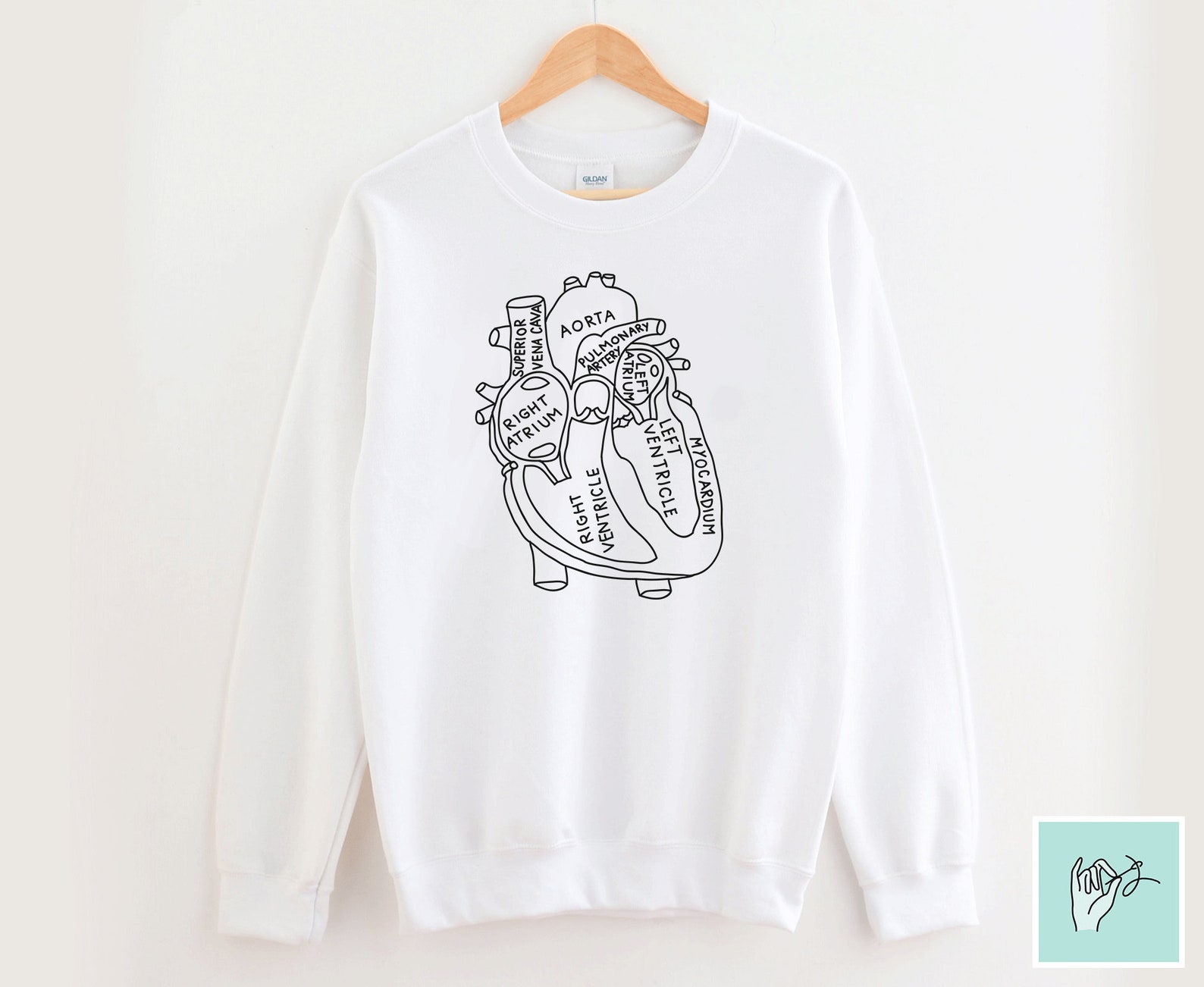 Heart Anatomy Sweatshirt, Anatomical Heart, Heart Sweatshirt, Cardiac ...