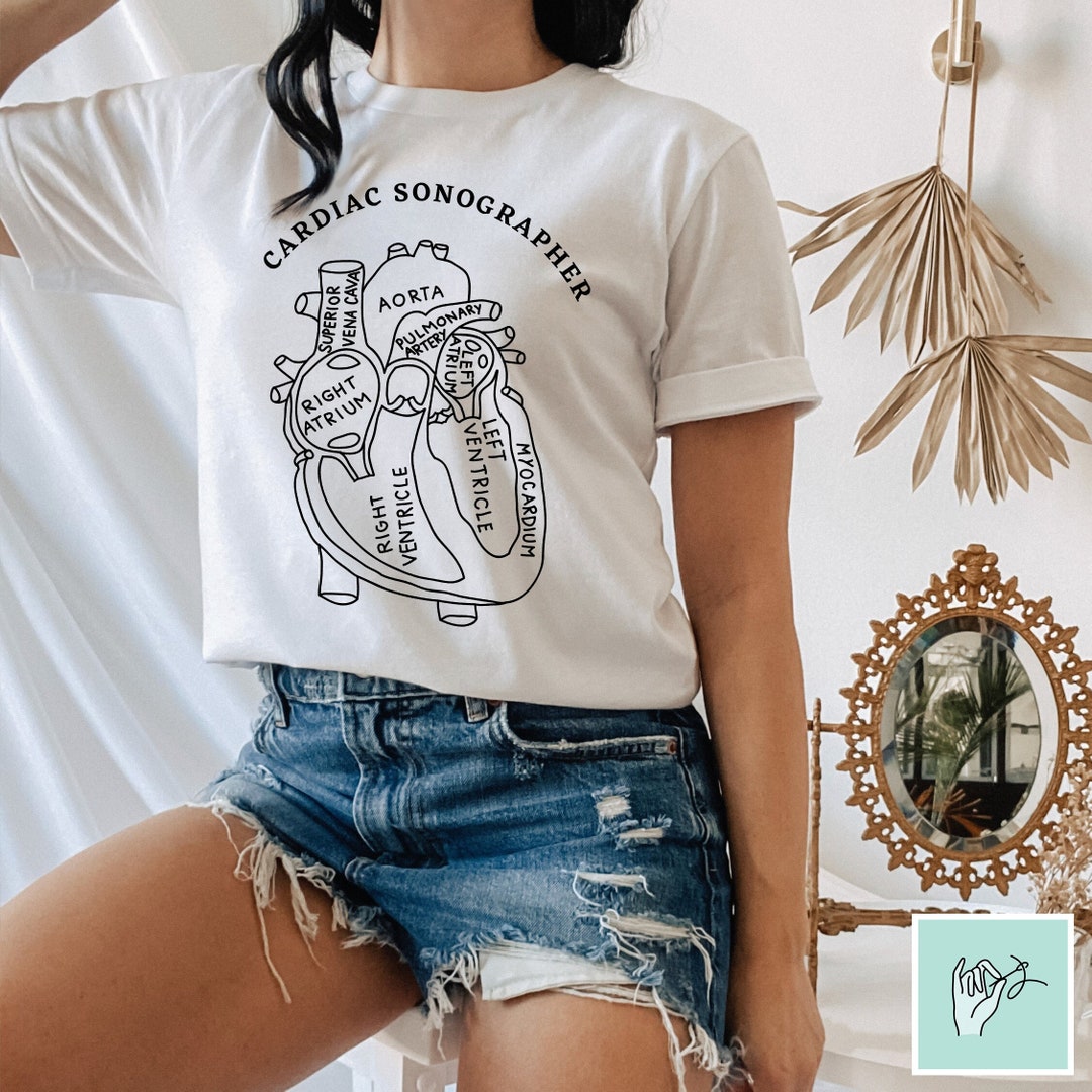 Cardiac Sonographer Shirt, Heart Anatomy Shirt, Cardiac Sonography T ...
